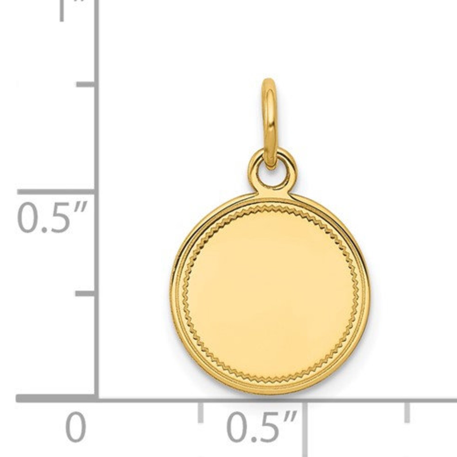 1/2" Wide 14k Engravable Round Disc Charm - Etsy