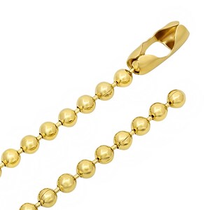 Elegant 3mm Gold Filled Ball Chain With Military Clasp 30 Inch, or ...