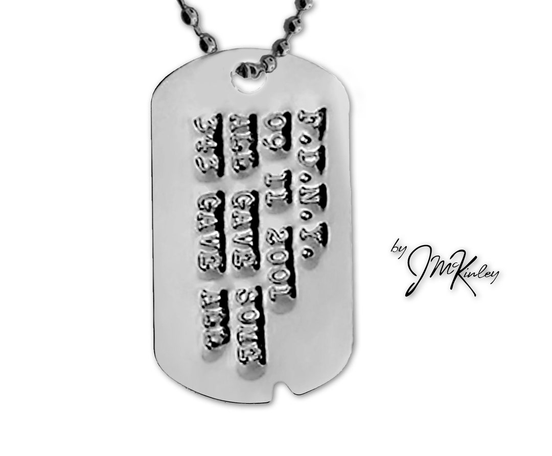 One Solid 14k White Gold Debossed Dog Tag Customized Military Dog Tag ...