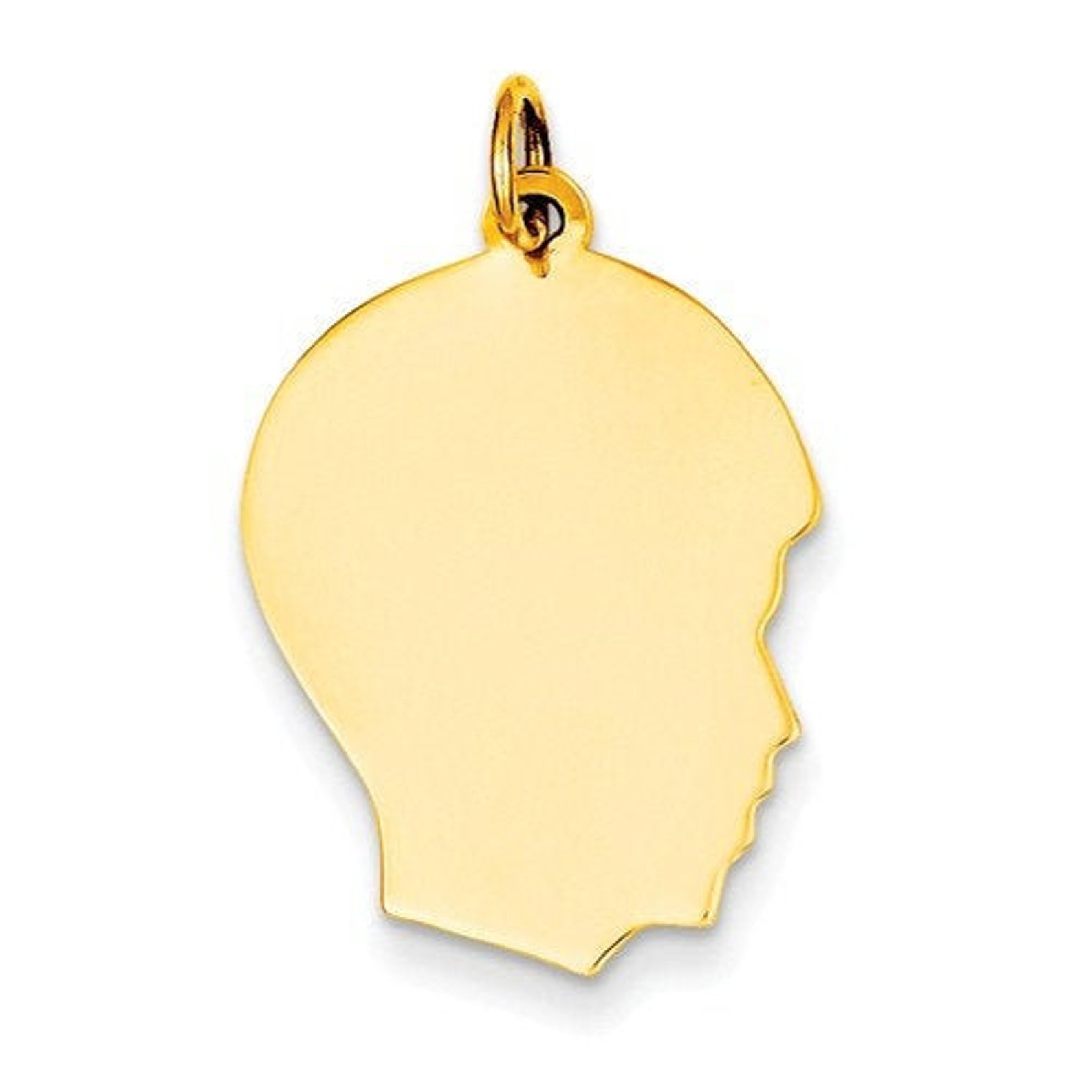 7/8 Tall 14k Gold Boy Head Charm Facing Right. | Etsy