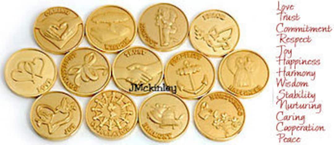 Small Unity Coins - Gold Wedding Arras Coins - Etsy