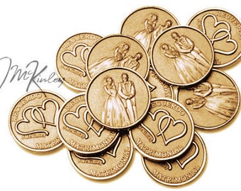Small Unity Coins Gold Wedding Arras Coins | Etsy