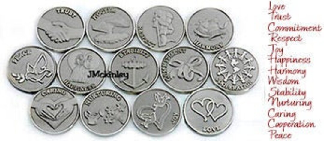 Small Unity Coins - Silver Wedding Arras Coins - Etsy