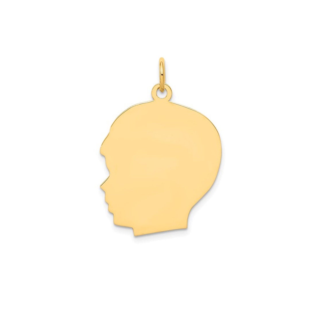14k Gold Boy Head Charm Facing Left, 7/8" Tall - Etsy