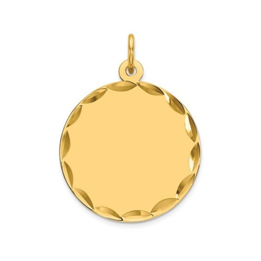1 Inch Gold Plated Over Sterling Silver Engravable Round Polished Disc ...