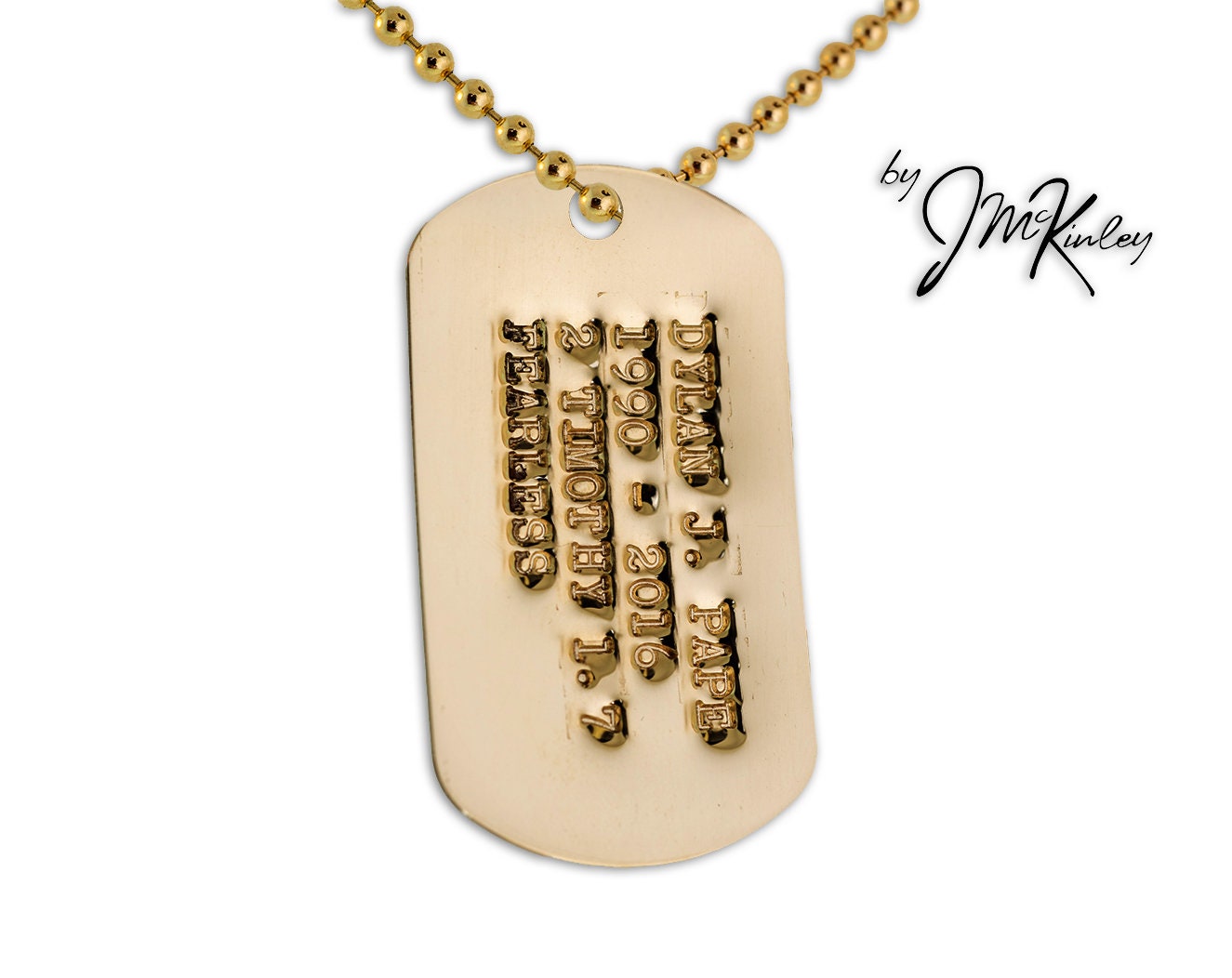14k Solid Gold Debossed Military Dog Tags, NO NOTCH - Etsy