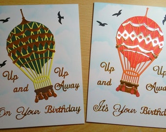 Hot air balloon card | Etsy
