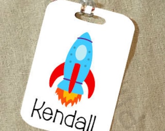 Personalized Luggage Tags Kids Luggage Tag Space Rockets Astronauts ...