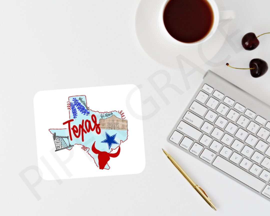 Texas Mouse Pad, Texas Office Decor, Texas Decor, Texas Gifts, State ...