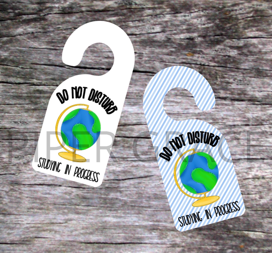 Studying Door Sign, Do Not Disturb Door Sign, Elearning Sign, Studying ...