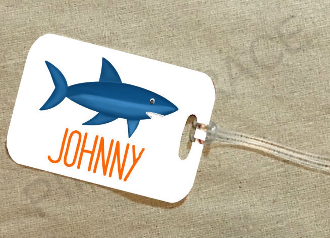 Shark Luggage Tag, Shark Tags, Shark Birthday, Shark Party, Beach ...