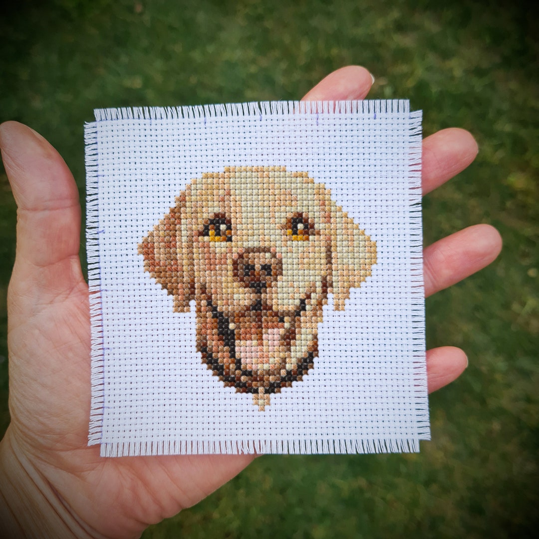 Modern Cross Stitch Pattern "small Yellow Labrador Retriever". (P317 ...