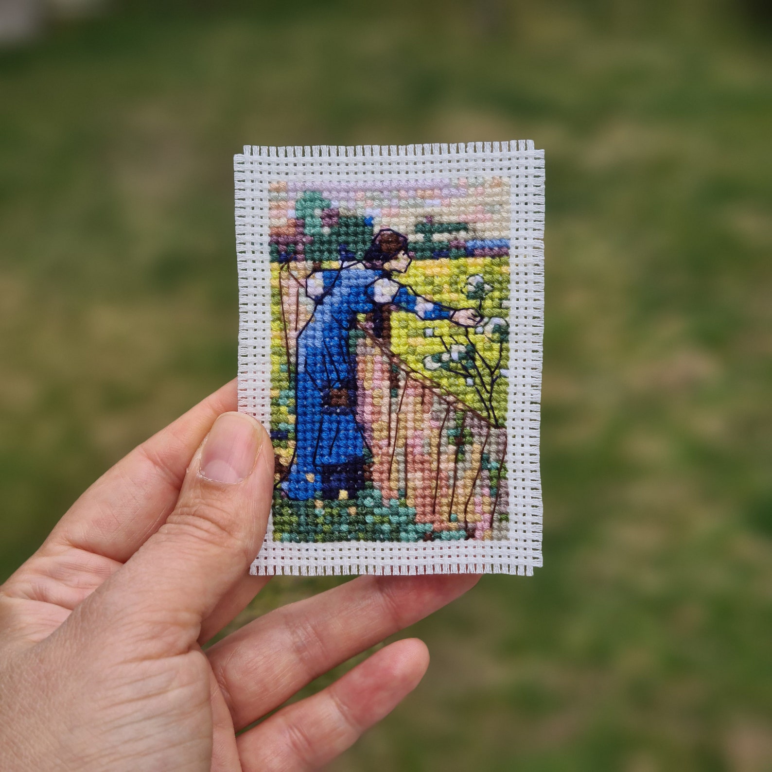 Tiny Cross Stitch Pattern, the Flower Picker by John William Waterhouse ...