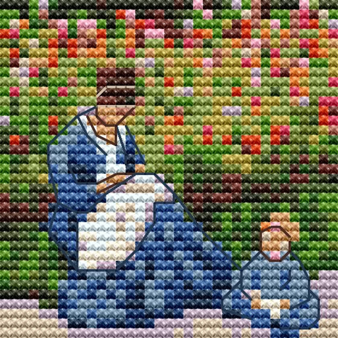 Modern Cross Stitch Pattern "tiny Claude Monet - Camille Monet and a ...
