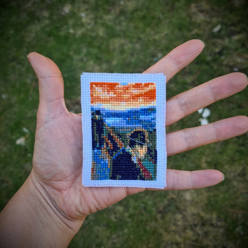Modern Cross Stitch Pattern "tiny Despair at Sunset by Edvard Munch ...