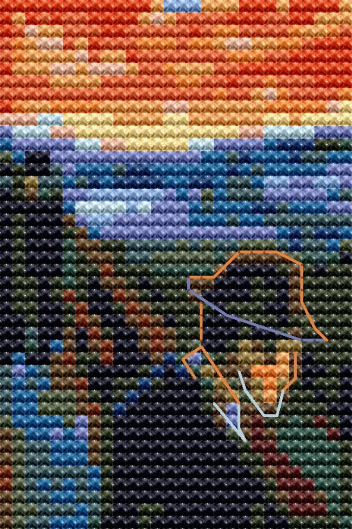 Modern Cross Stitch Pattern tiny Despair at Sunset by | Etsy