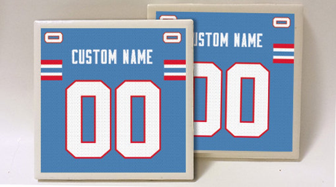 Houston Tennessee Oilers Titans Custom Name Set of 2 Ceramic Tile ...