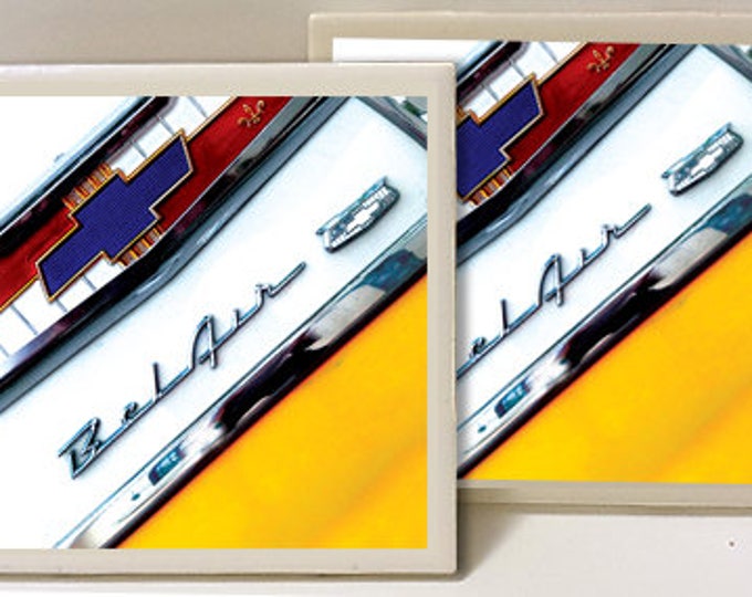 Chevy Bel Air Logo Set of 2 Ceramic Tile Coasters - Etsy