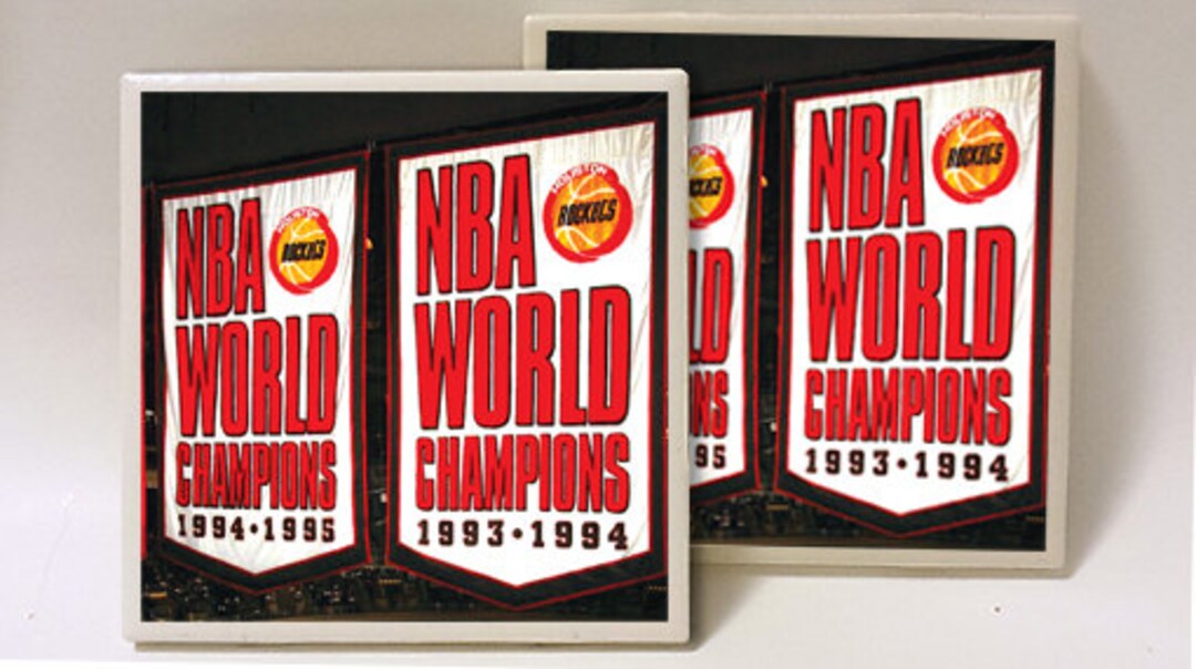 Houston Rockets NBA Championship Banners Toyota Center Designed Set of ...