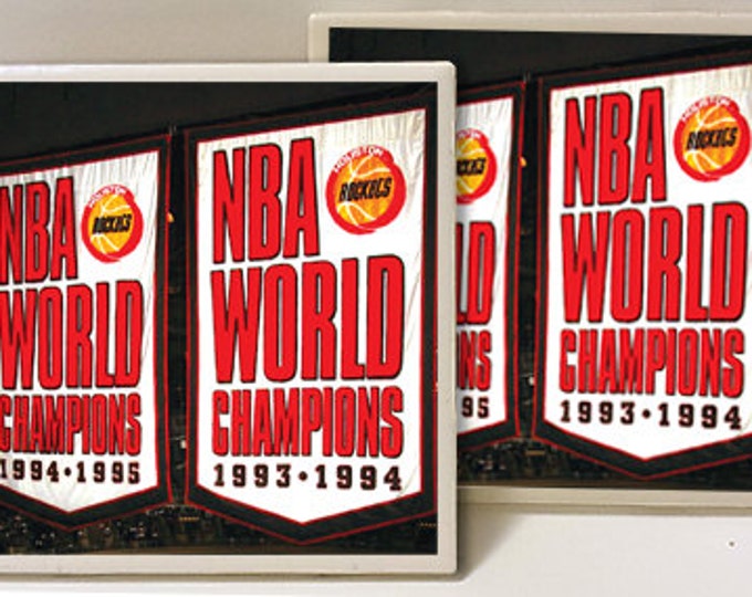 Houston Rockets NBA Championship Banners Toyota Center Designed Set of ...
