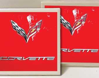 Chevy Corvette Stingray Emblem Logo Set of 2 Ceramic Tile | Etsy