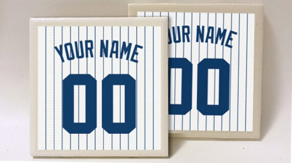 New York Yankees Custom Name Set of 2 Ceramic Tile Coasters - Etsy
