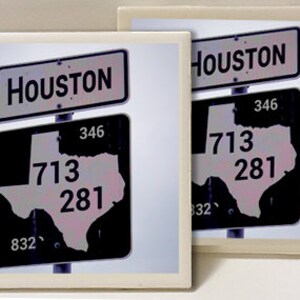 Houston Texas Street Sign of 2 Ceramic Tile Coasters - Etsy
