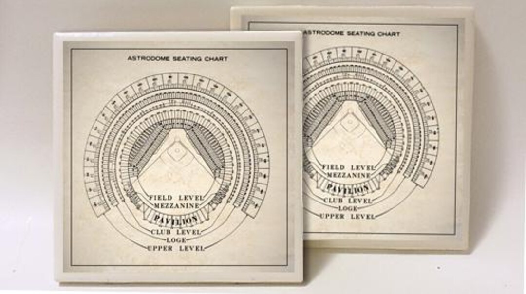 Houston Astros Astrodome Seating Chart Set of 2 Ceramic Tile Coasters ...