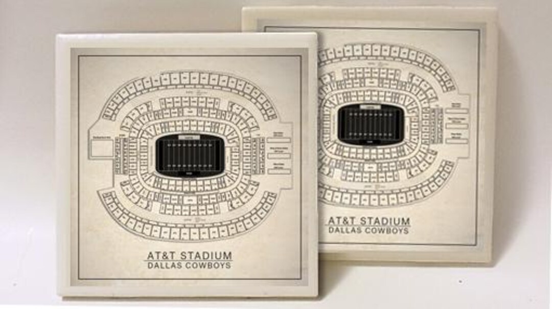 Dallas Cowboys AT&T Stadium Seating Chart Set of 2 Ceramic Tile ...