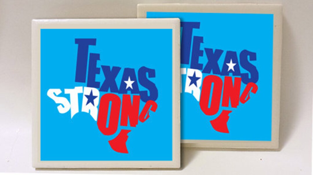 Texas Strong Houston Harvey Set of 2 Ceramic Tile Coasters - Etsy