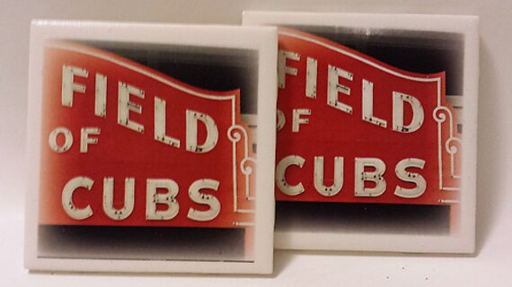 Chicago Cubs Wrigley Field Designed Set of 2 Ceramic Tile | Etsy