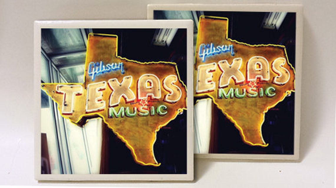 Texas Music Set of 2 Ceramic Tile Coasters - Etsy