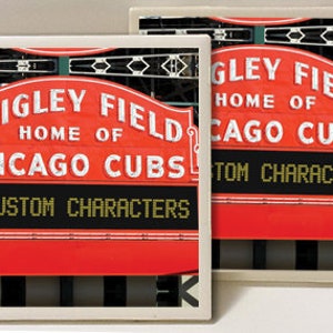 CUSTOM NAME Cubs Wrigley Field Sign Set of 2 Ceramic Tile Coasters - Etsy