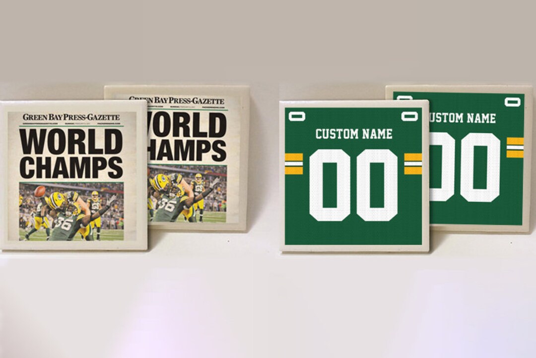 Green Bay Packers Combo Special Set of 4 Ceramic Tile Coasters - Etsy