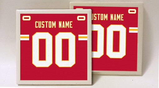 Kansas City Chiefs Custom Name Designed Set of 2 Ceramic Tile Coasters ...