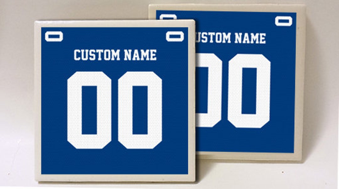 New York City Football Giants Custom Name #1 Set of 2 Ceramic Tile ...