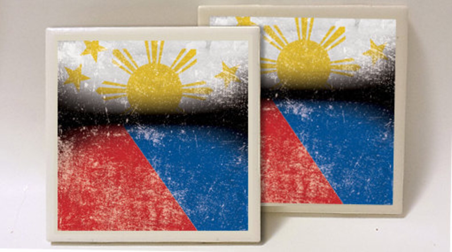 Philippines Filipino Flag Design Set of 2 Ceramic Tile Coasters - Etsy