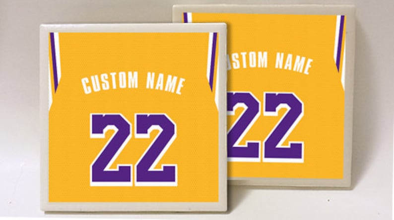 Los Angeles Lakers Custom Name Designed Gold Set of 2 Ceramic - Etsy