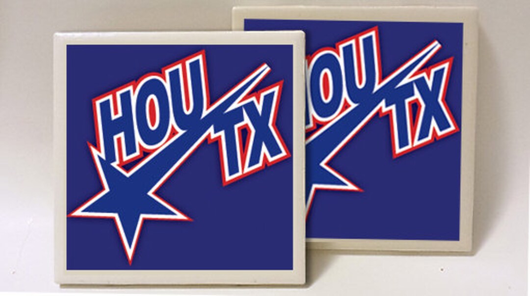 Houston Texas Star Swoosh Set of 2 Ceramic Tile Coasters - Etsy