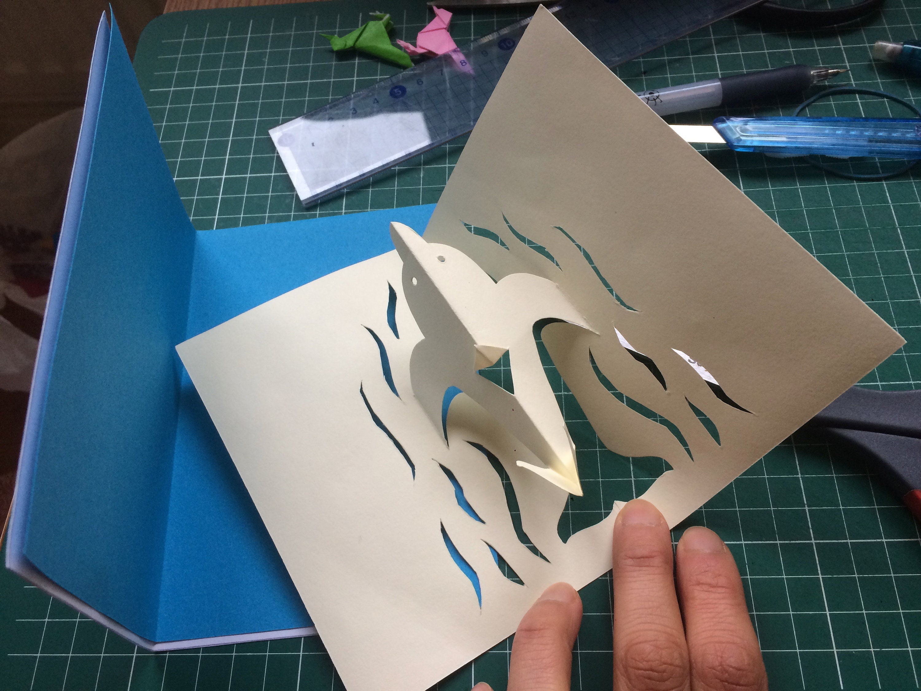 Dolphin Pop-up Card | Etsy