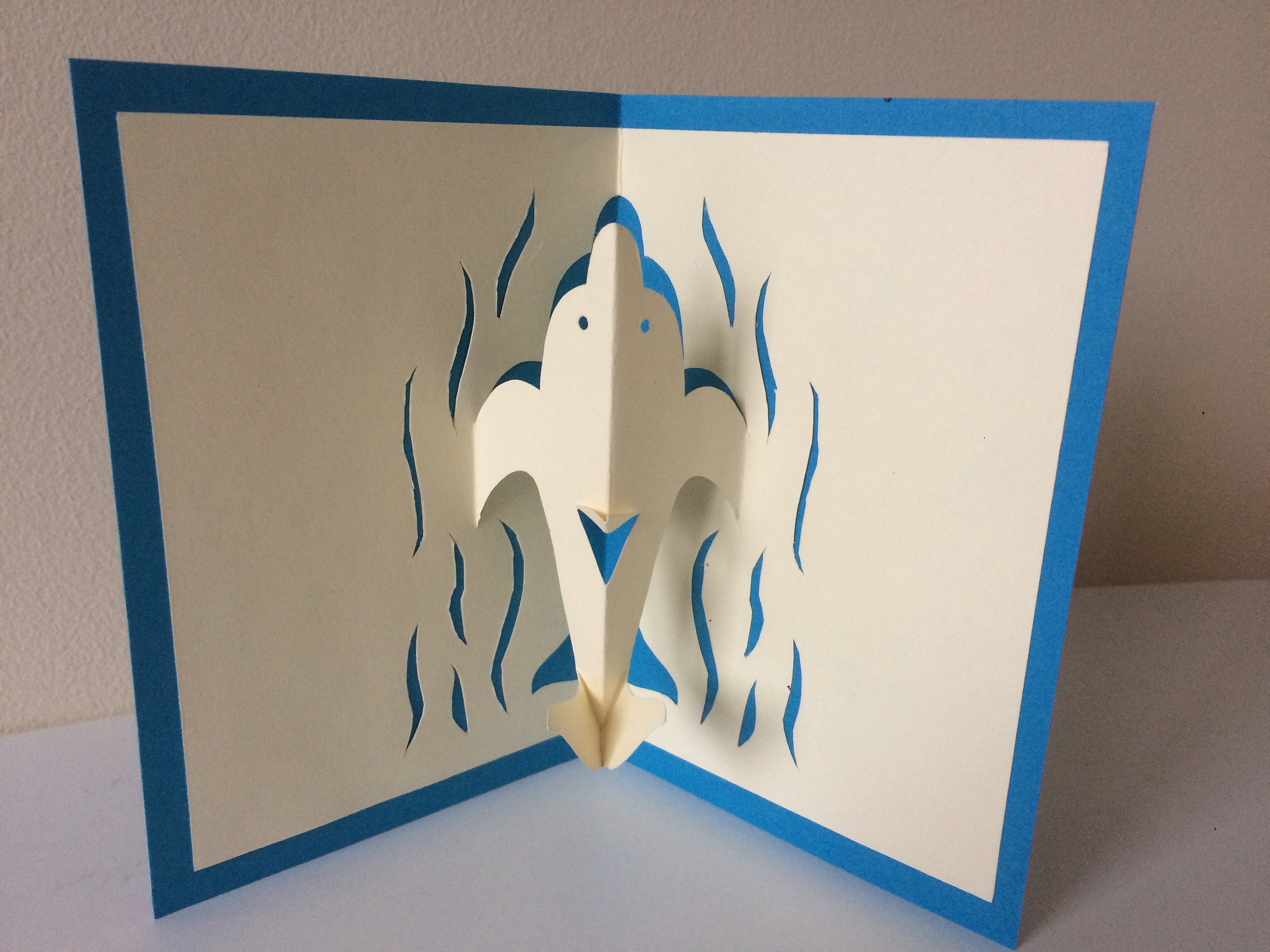 Dolphin Pop-up Card - Etsy