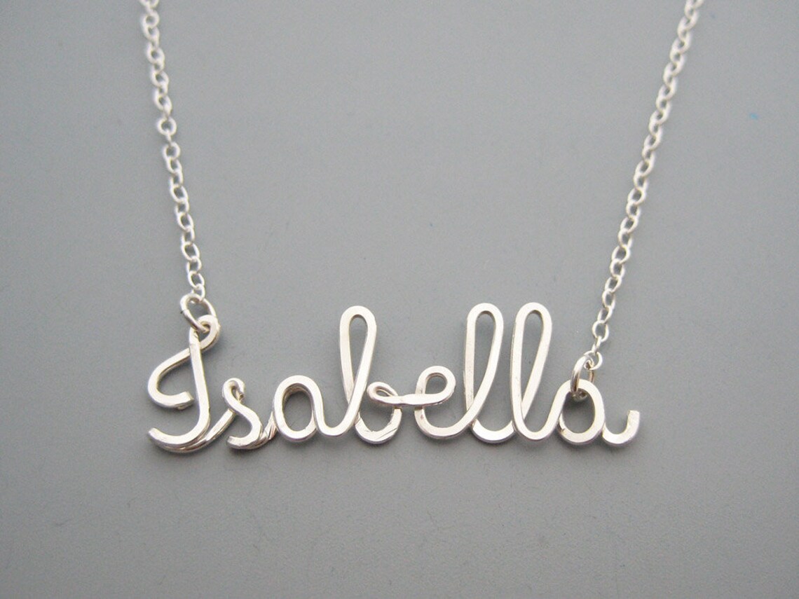Cursive Name Necklace Personalized Handwriting Word With Etsy