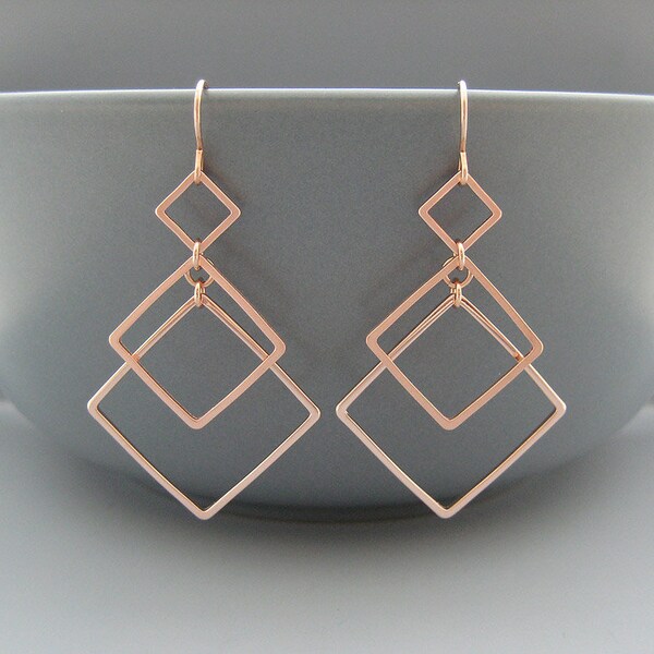 Rose Gold Earrings - Etsy