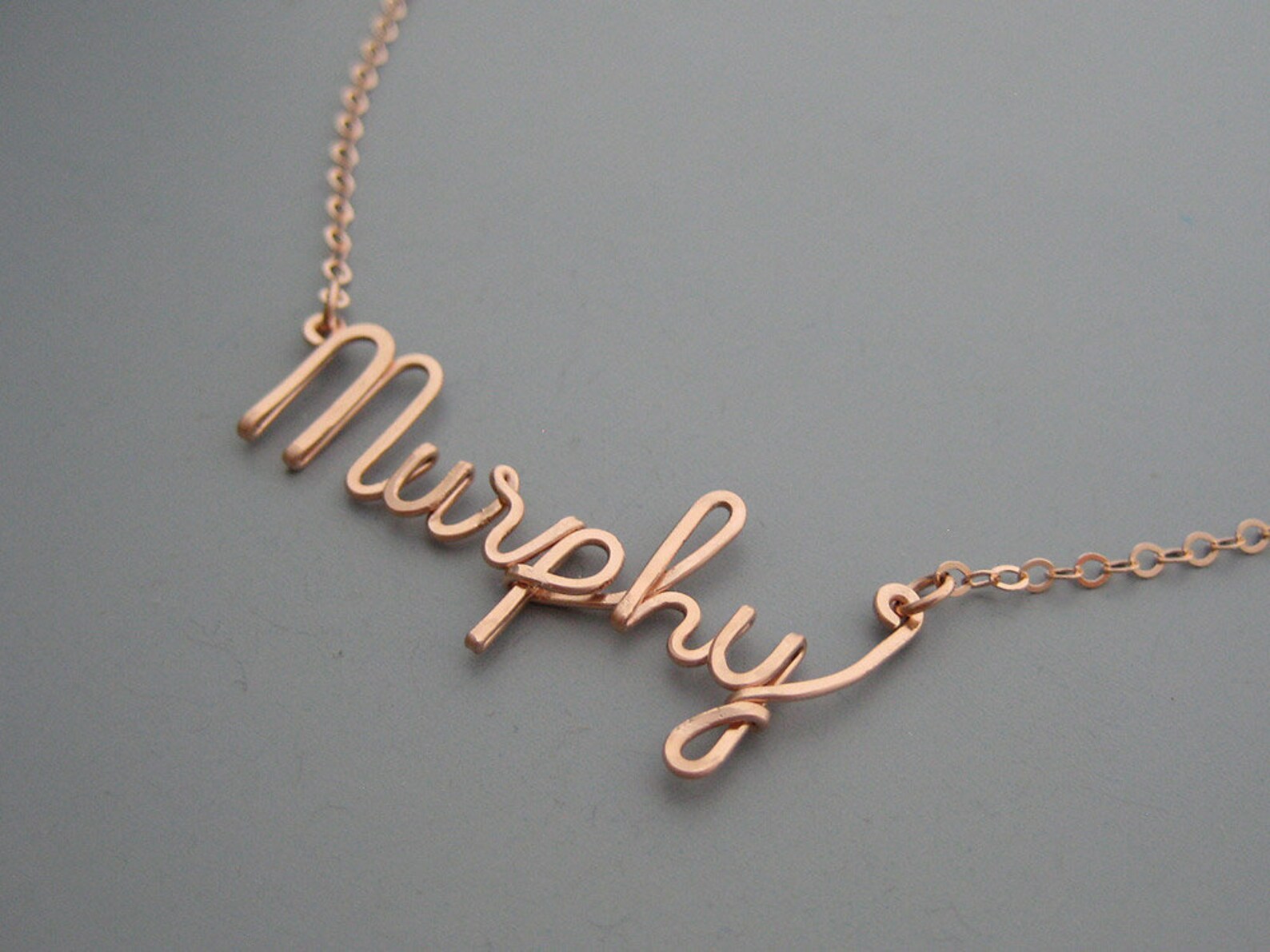 Rose Gold Name Necklace Personalized Cursive Name With | Etsy