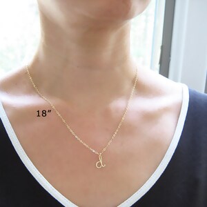 Gold Cursive Initial Necklace 14k Gold Filled Personalized - Etsy