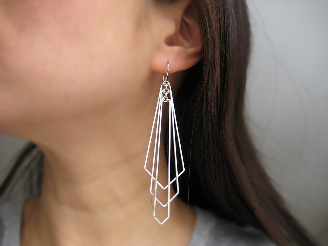 Edgy Earrings Lightweight Statement Earrings Extra Long - Etsy