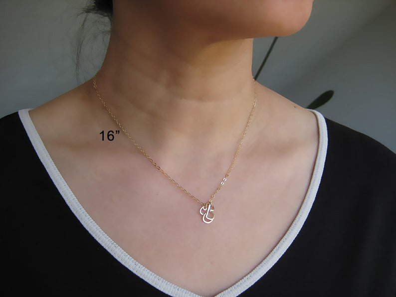 Double Initial Necklace Multiple Initial Necklace Gold - Etsy