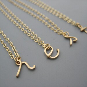 Gold Cursive Initial Necklace 14k Gold Filled Personalized - Etsy