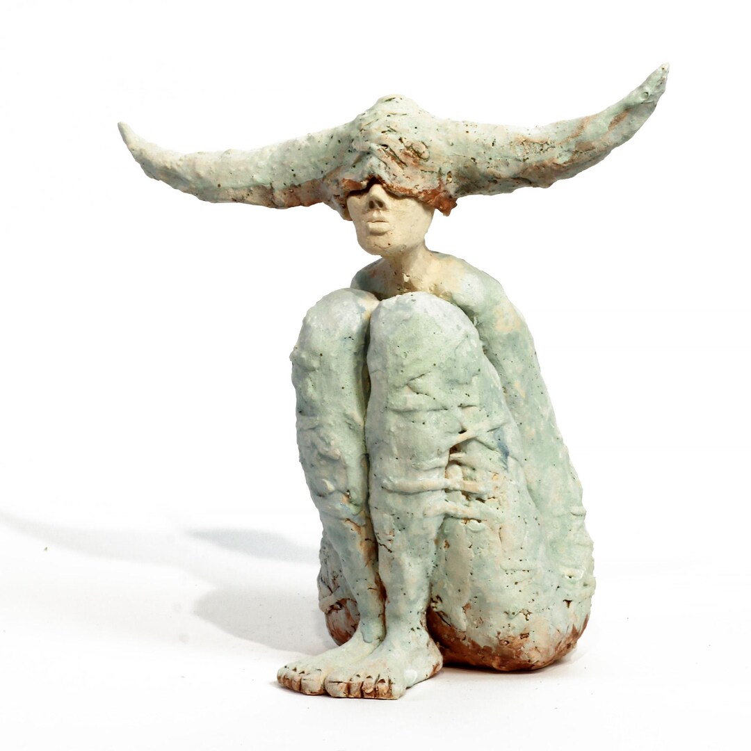 Green Horn. Ceramic Sculpture - Etsy