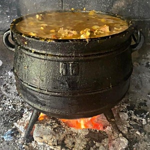 Caldero, Olla De Fundición 3 Patas 6 Litros Con Tapa Y Trípode, Caldero ...